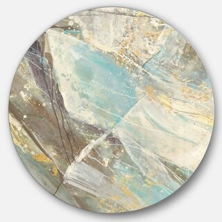 Designart 'Blue Geometric Water' Geometric Metal Circle Wall Art - Bed ...