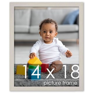 14x18 Traditional White Washed Complete Wood Picture Frame with UV ...