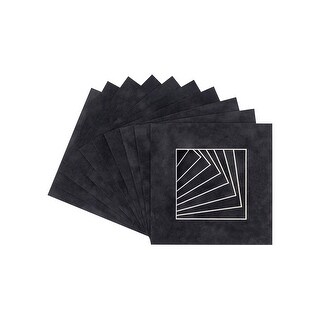 16x16 Mat for 12x12 Photo - Black Suede Matboard for Frames Measuring ...