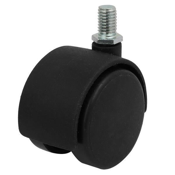 M10 Thread 2-inch Diameter Nylon Wheel Rotary Caster Roller Black 4pcs ...