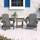 Set of 2 All-Weather HDPE Folding Adirondack Chair For Patios, Decks ...