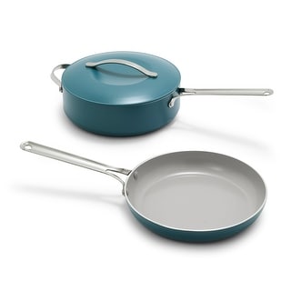 Nova 3 Piece Cookware Pots and Pans Set, 10" Frypan and 4.37QT Sauté ...