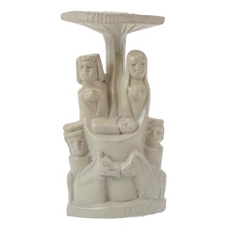 Hand-Carved Soapstone Kenya Holy Family Under Acacia Tree Sculpture ...