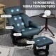 Blue Massage Recliner Chair with Ottoman, 360° Swivel, Vibration ...