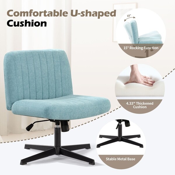 Office Chair Armless Desk Chair No Wheels Sherpa Padded Wide Seat Home Office Chairs Rocking Mid Back Cute Computer Chair Bed Bath Beyond 40825630