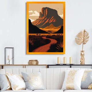 Designart "Path In Terra Cotta Mountains I" Landscape Mountains Framed ...