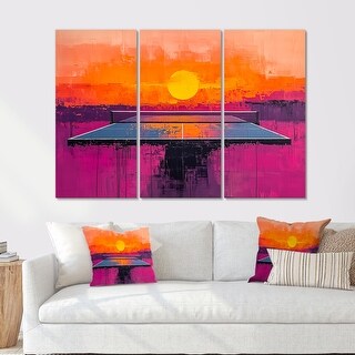 Designart "Orange And Purple Sunset Ping Pong Competition" Sport Ping ...