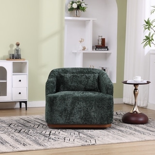Comfy Boucle Round 360 Degree Swivel Barrel Club Chair Accent Sofa ...