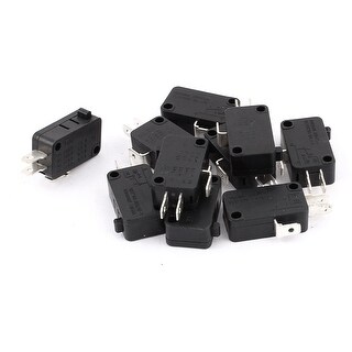 AC125/250V 15A Push Button Actuator Miniature Micro Switch 10 Pcs Black ...