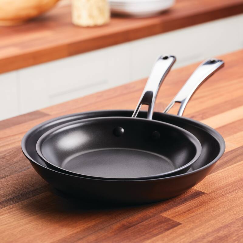 Rachael Ray Cook Create Hard Anodized Nonstick Frying Pan Set 2