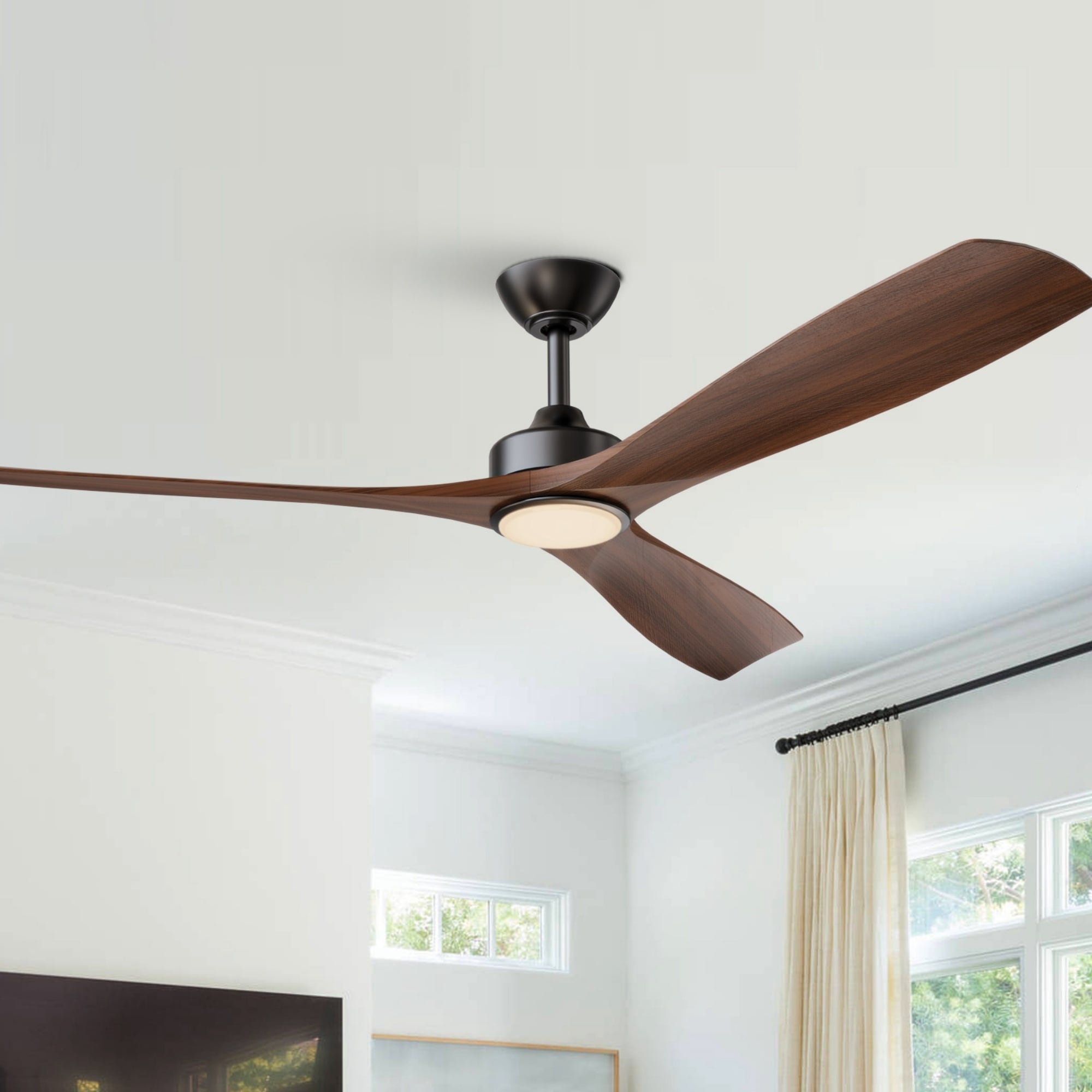 60 inch Modern Ceiling Fan With Light and Remote Control ,Reverse ...