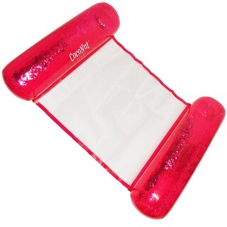 CocoNut Float: Pink Glitter Hammock Pool Lounger - 49" x 30" Inflatable ...