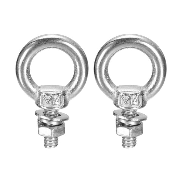 Lifting Eye Bolt, 2 Sets Eye Bolt with Nut Washer 304 Stainless Steel ...
