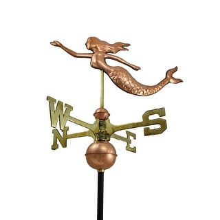 Polished Copper Decorative Swimming Mermaid Weather Vane - 43 X 23 X 18 ...