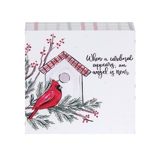 MDF Cardinal Block Freestanding Tabletop Sign Christmas Decor - Bed ...