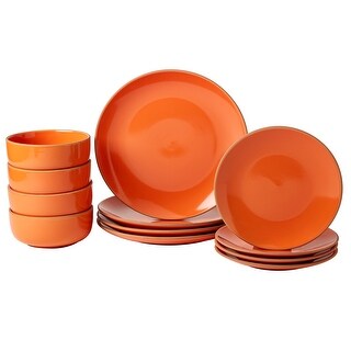 INFUSE 12-Piece Dinnerware Set, Orange (Service for 4) - Bed Bath ...