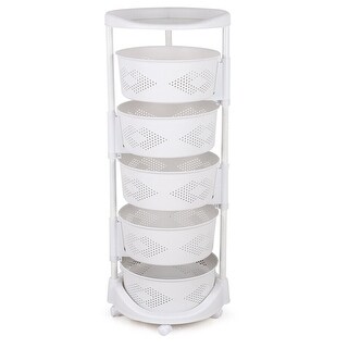 5-Layer Rotating Kitchen Organizer Rack with Wheels - Bed Bath & Beyond ...