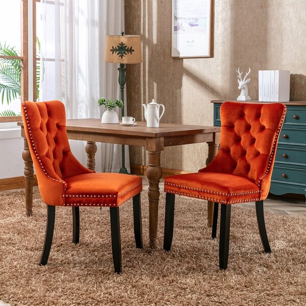 Velvet upholstered dining chairs store