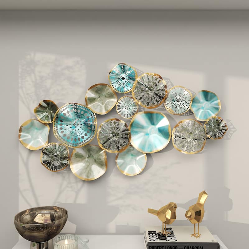 Multi Colored Metal 3D Overlapping Discs Plate Home Wall Decor ...