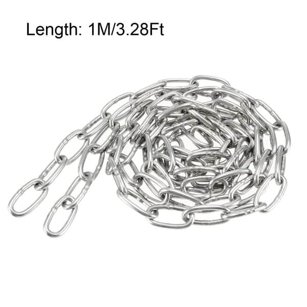 Proof Coil Chain 304 Stainless Steel 2mm Thickness Zinc Plated, Silver ...