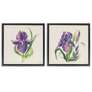 Stupell Purple Iris in Bloom Framed Floater Canvas Wall Art Design By ...