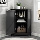 Modern Bathroom Triangle Corner Storage Cabinet with Adjustable Shelf ...