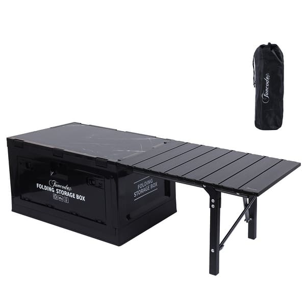 Folding Table, Storage Bin with Table, Collapsible Storage Box with ...
