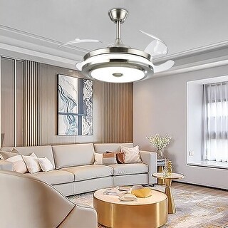 Crystal LED Chandelier Invisible Ceiling Light Lamp w/ Remote Control ...