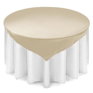 72" Square Satin Wedding Table Overlay - Ivory by Lann's Linens - Bed ...