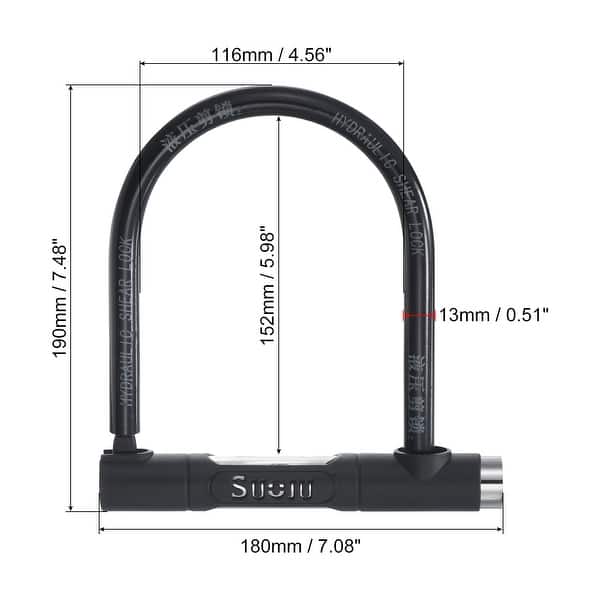 Bike U Lock with 2 Keys Anti Theft Bicycle Lock High-Security Lock ...