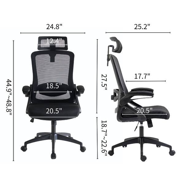 Ergonomic Adjustable Height Office Chair with Flip-Up Arms - Bed Bath ...