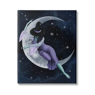Stupell Moon Witch Starry Night Sky Canvas Wall Art, Design by Grace ...