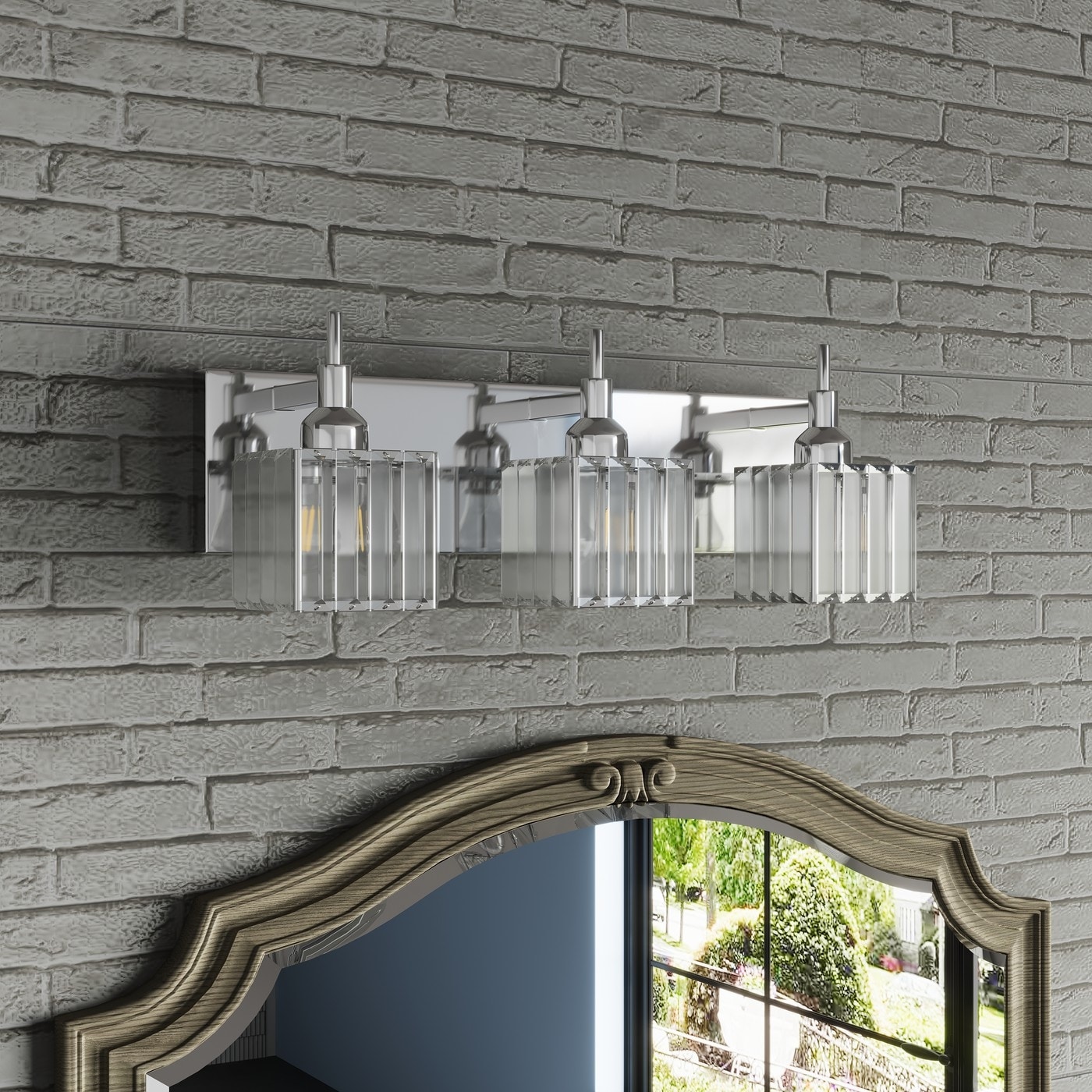 3/4-Light Chrome Integrated LED Bubble Crystal Vanity Light - On Sale ...