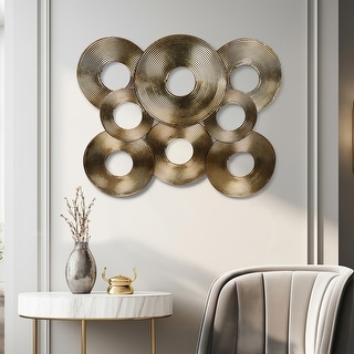 Sagebrook Home Modern Glam Metal Gold 33" Round Discs Wall Decor - Bed ...