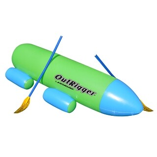 77" Inflatable Green and Blue Outrigger Swimming Pool 2 Row About Raft ...