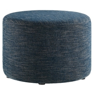 Callum 16"/23"/29"/38" Round Woven Heathered Fabric Upholstered Ottoman ...