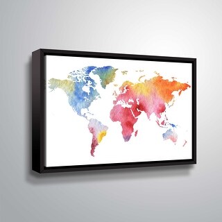 Gentle Rainbow world map by Irina Sztukowski Gallery Wrapped Floater ...