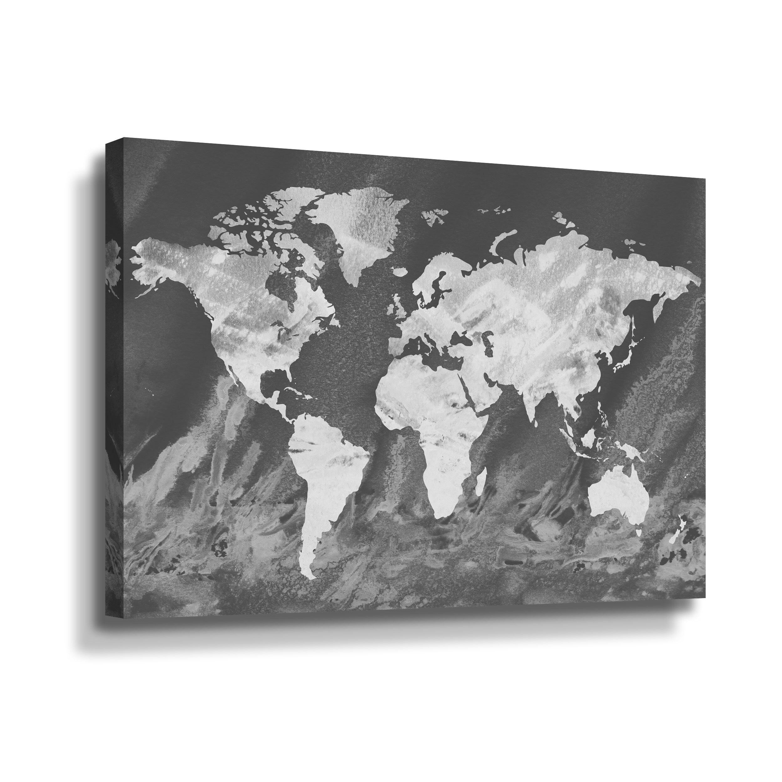 World Map Silhouette Gray