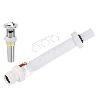 Flip Cover Drain Stopper Sink Strainer w 38cm Pipe for Basins with ...