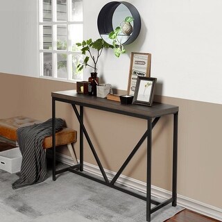 47" Modern Wood Console Table in Dark Brown and Tan - 54 x 84 - Bed ...