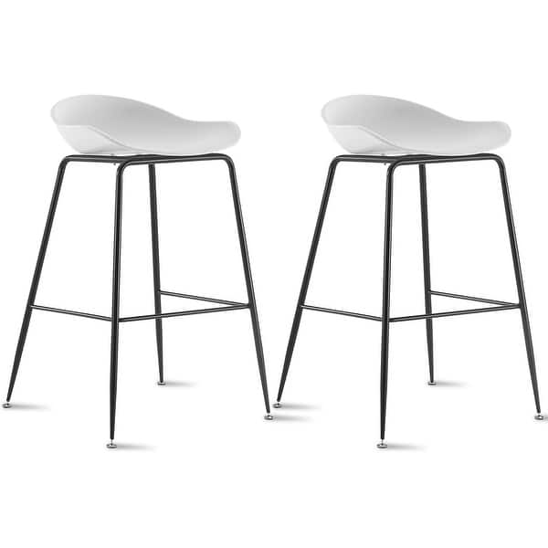 Set of 2 28" Seat Molded Shell Plastic Bar Stool Barstool With Backless ...