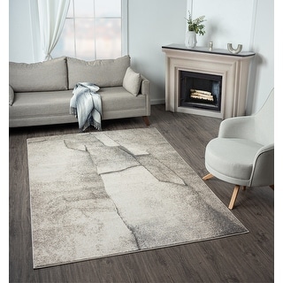 Fresco Collection Cream/Beige Abstract Area Rug - Bed Bath & Beyond ...