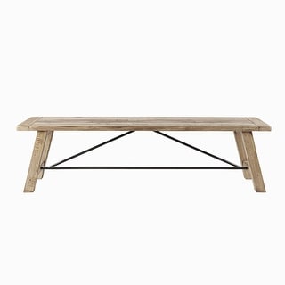 Country Bench with Wood legs Oak - Bed Bath & Beyond - 38858824