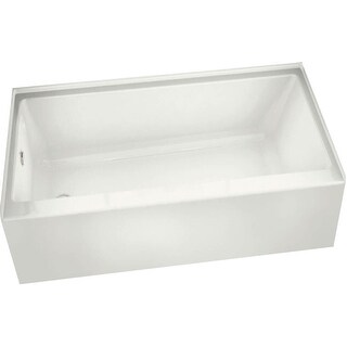 Maax Rubix 60" Alcove Acrylic Soaking Tub with Left Drain and Overflow ...