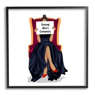 Stupell Queens Don't Compete Phrase Framed Giclee Art Design by Saba ...