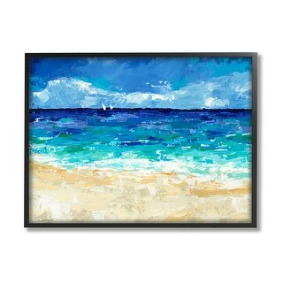 Stupell Modern Beach Scene Abstract Shore Framed Giclee Art by Trevor ...