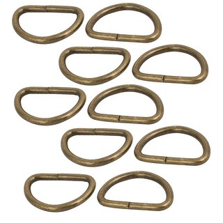 20mm Inner Width Iron Metal Non Welded Half Round D Ring Bronze Tone ...