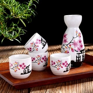 5-Piece Porcelain Japanese Sake Pitcher Set (Service For 4) - Bed Bath ...