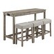 Roomfitters 4-Piece Bar Table Set with Power Outlet, Industrial Counter ...