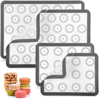 Zulay Kitchen Macaron Silicone Baking Mats - 4 Piece Set - Bed Bath ...